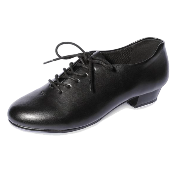 RVJTAP - BLACK LEATHER LOOK OXFORD TAP SHOES - FITTED HEEL & TOE TAPS ...